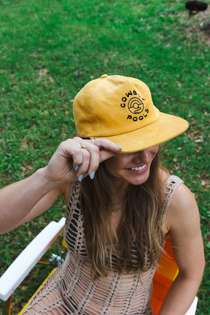 Corduroy Cap with Embroidered Logo – Cowboy Pools